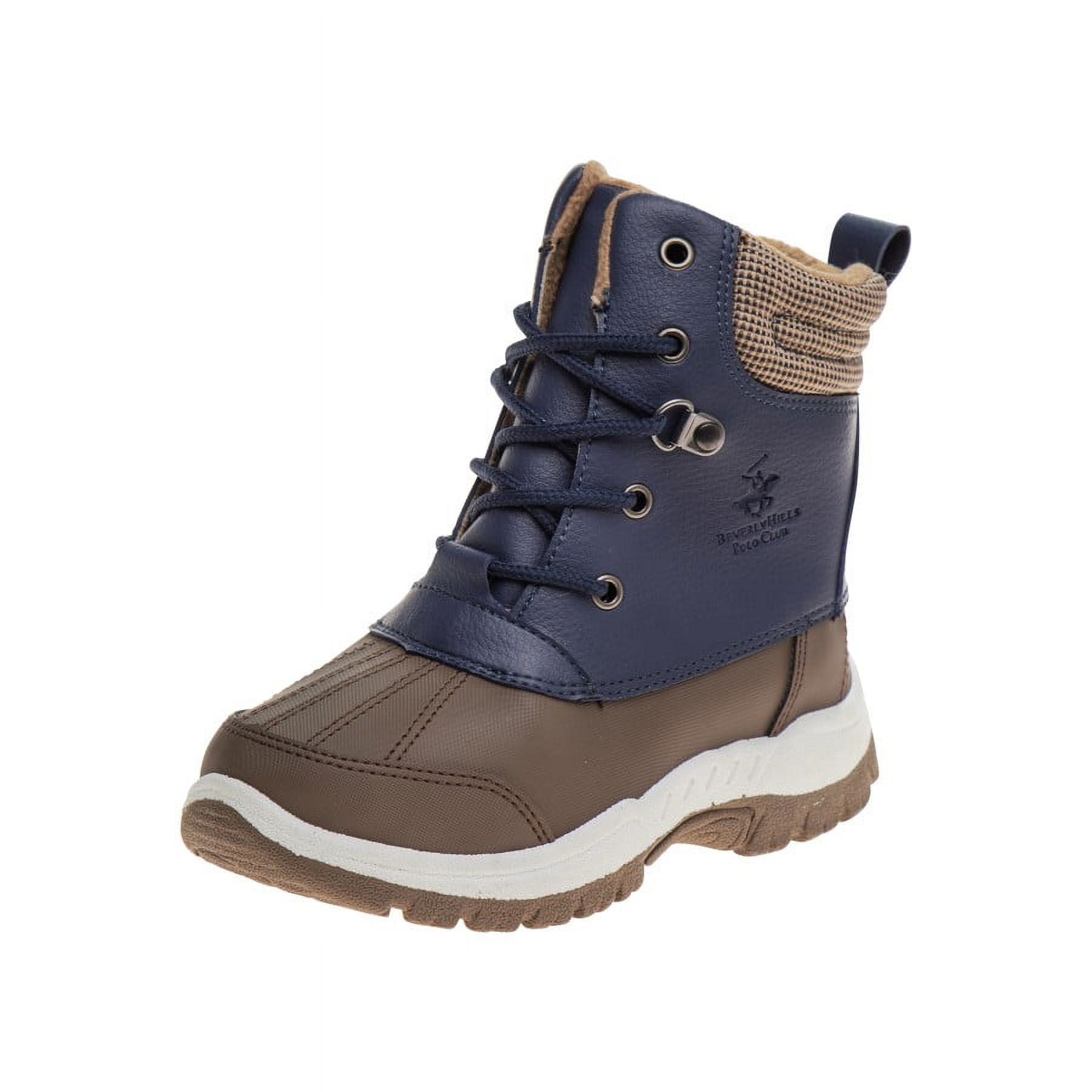 Beverly Hills Polo Club Little Kids Boys Snow Boots - Brown/Navy, 2 ...