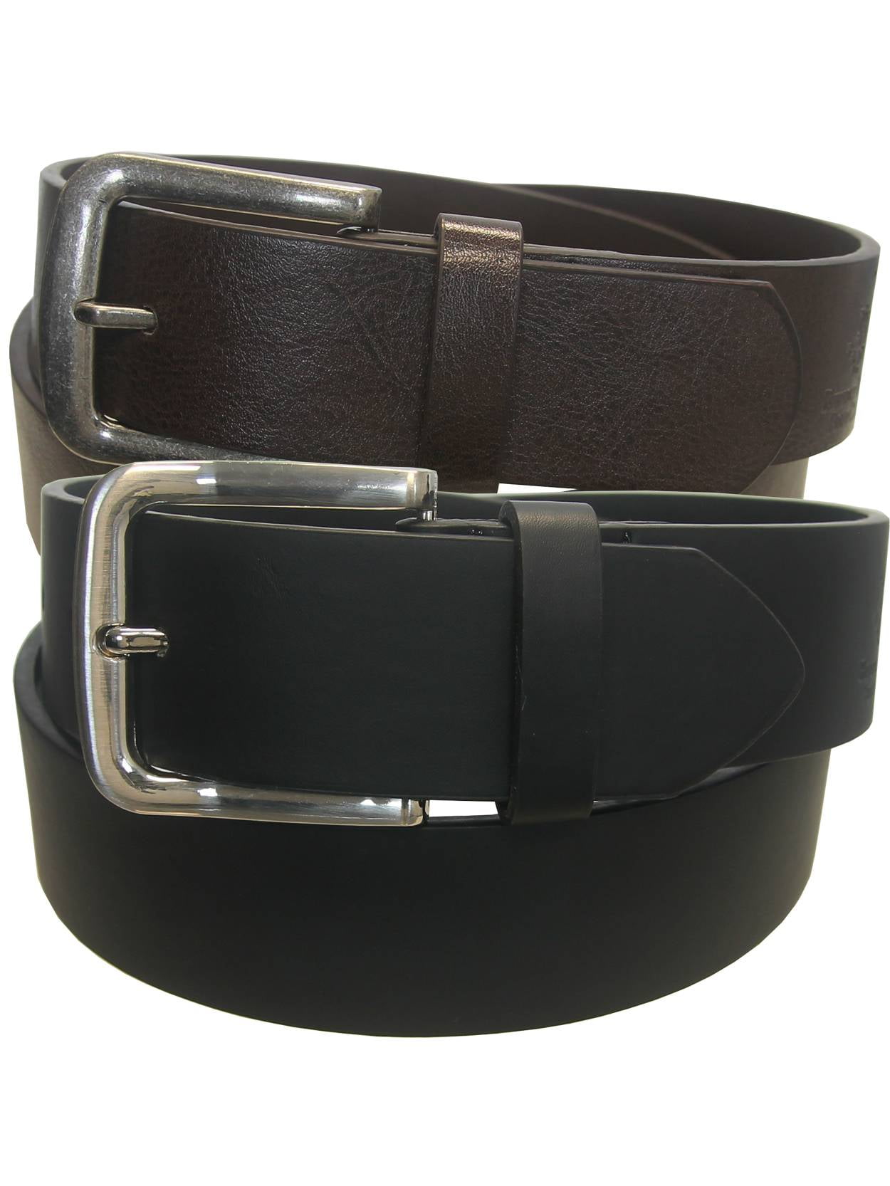 Beverly Hills Polo Club Men's Rounded Buckle Black & Brown Belts (2 ...