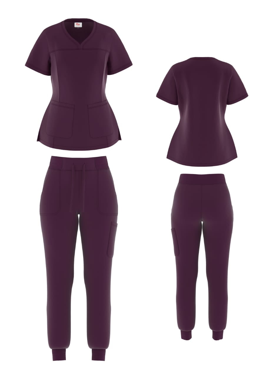 Beverly Hills Uniforms Ladies Stretch Jogger Scrub Set, Top and Pants ...