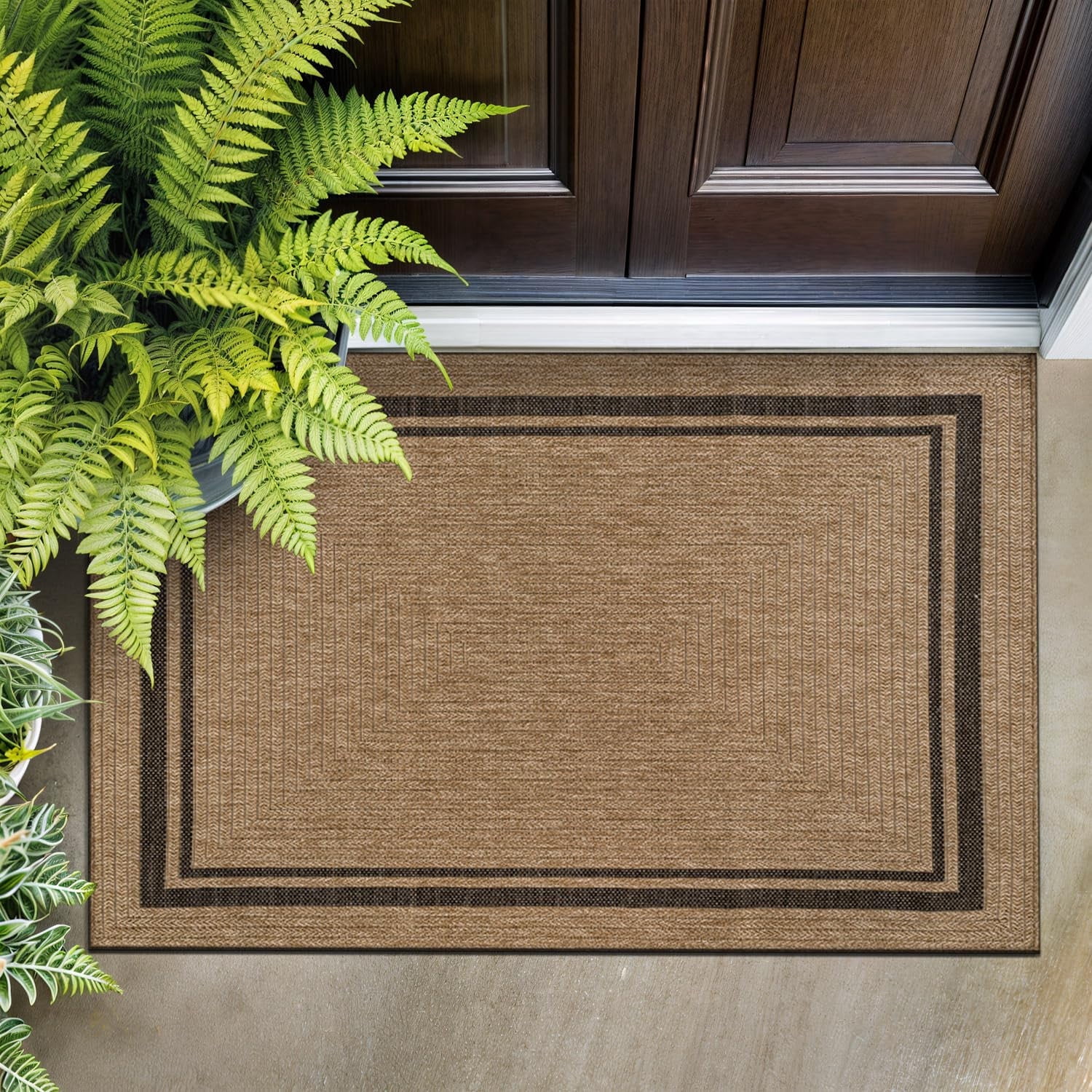Beverly Rug Easy Jute Outdoor Indoor Non Shedding Easy-Cleaning Rug ...