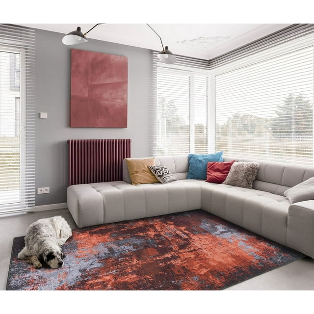 Beverly Rug Indoor Area Rugs, Machine Washable Modern Living Room Area ...