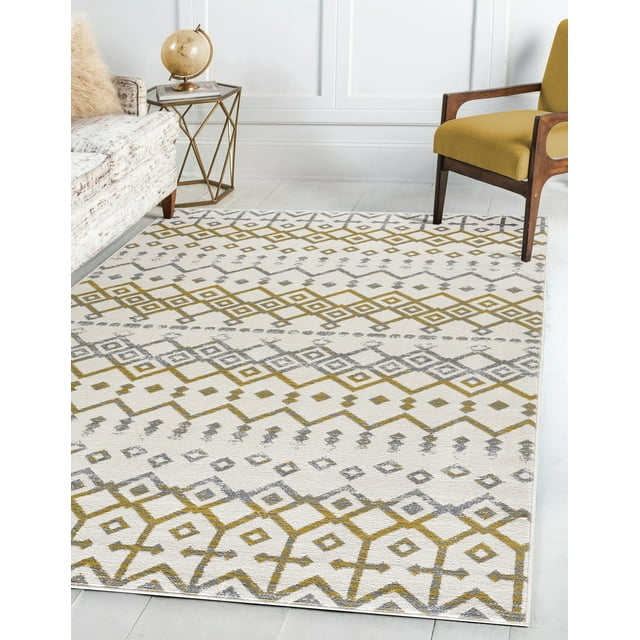 Beverly Rug Indoor Rug, Area Rugs for Living Room Cream / Yellow, 8x10 ...