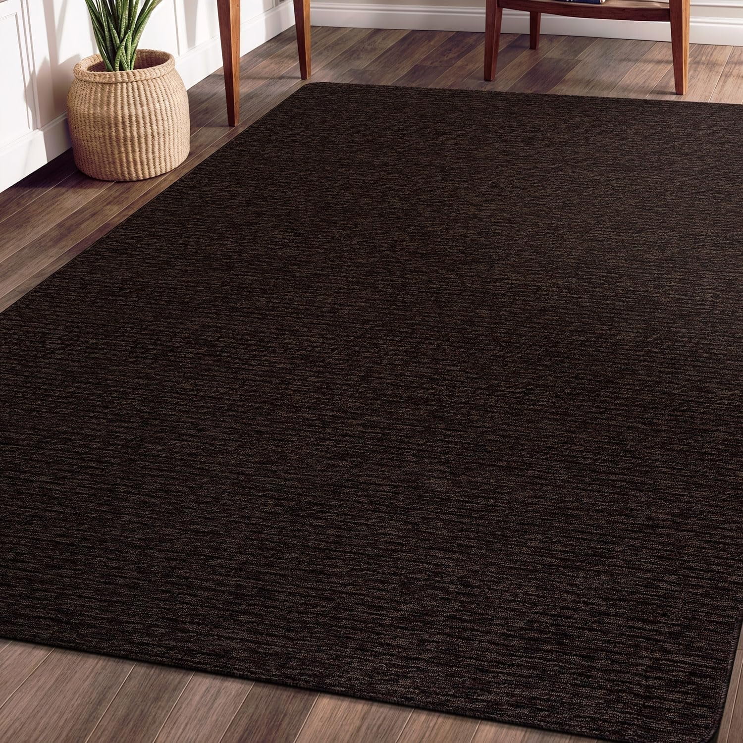 Beverly Rug Non-Slip Machine Washable 4 x 6 Brown Indoor Area Rugs ...