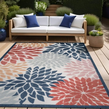 5x7 Water Resistant, Indoor Outdoor Rugs for Patios, Front Door Entry ...