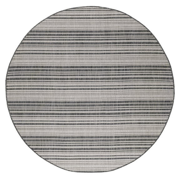 Beverly Rug Round Outdoor Rugs 6' 7'' Patio, Porch, Garden Gray ...