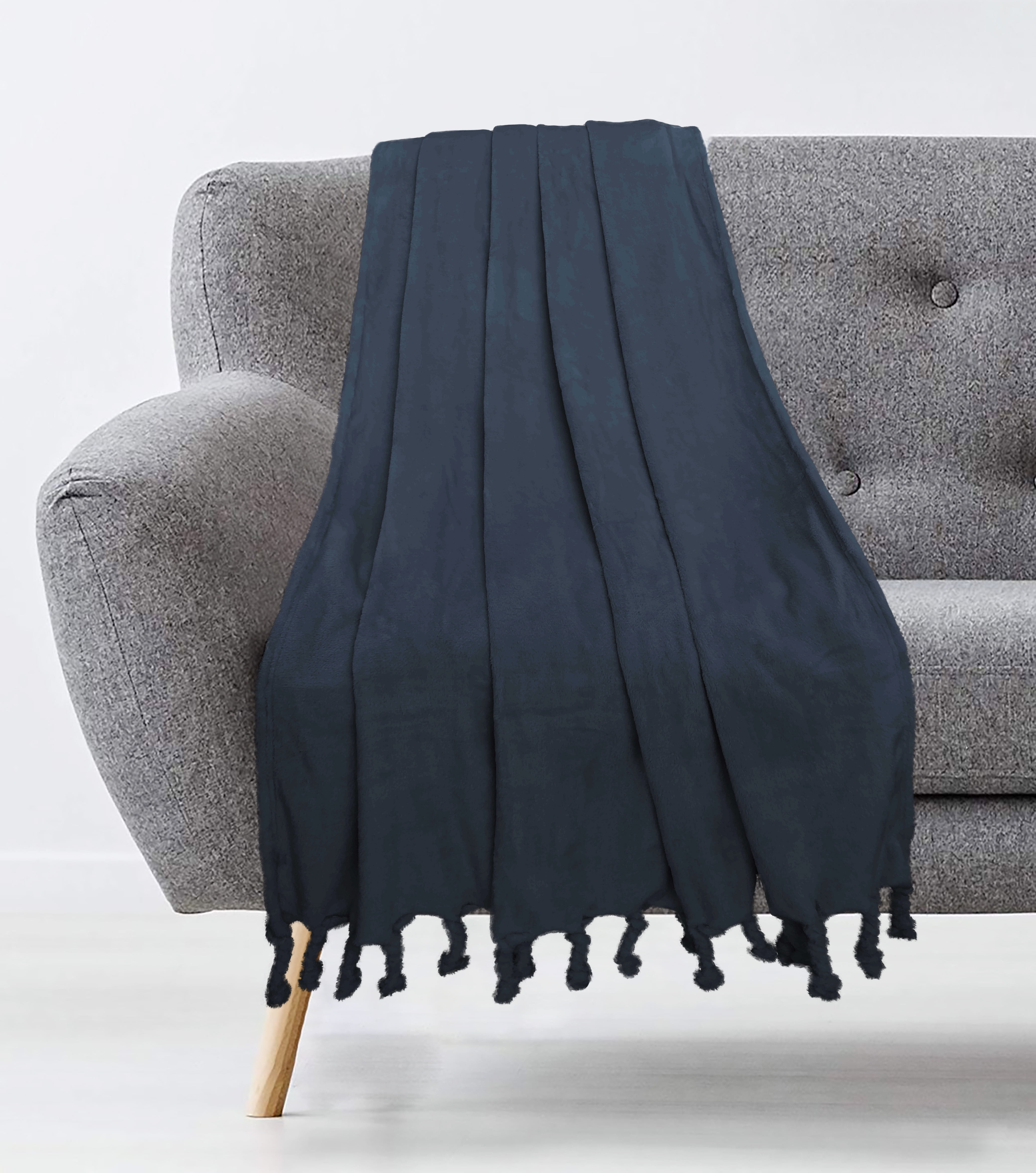 Beverly Tassel Throw Blue 50x60 - Walmart.com