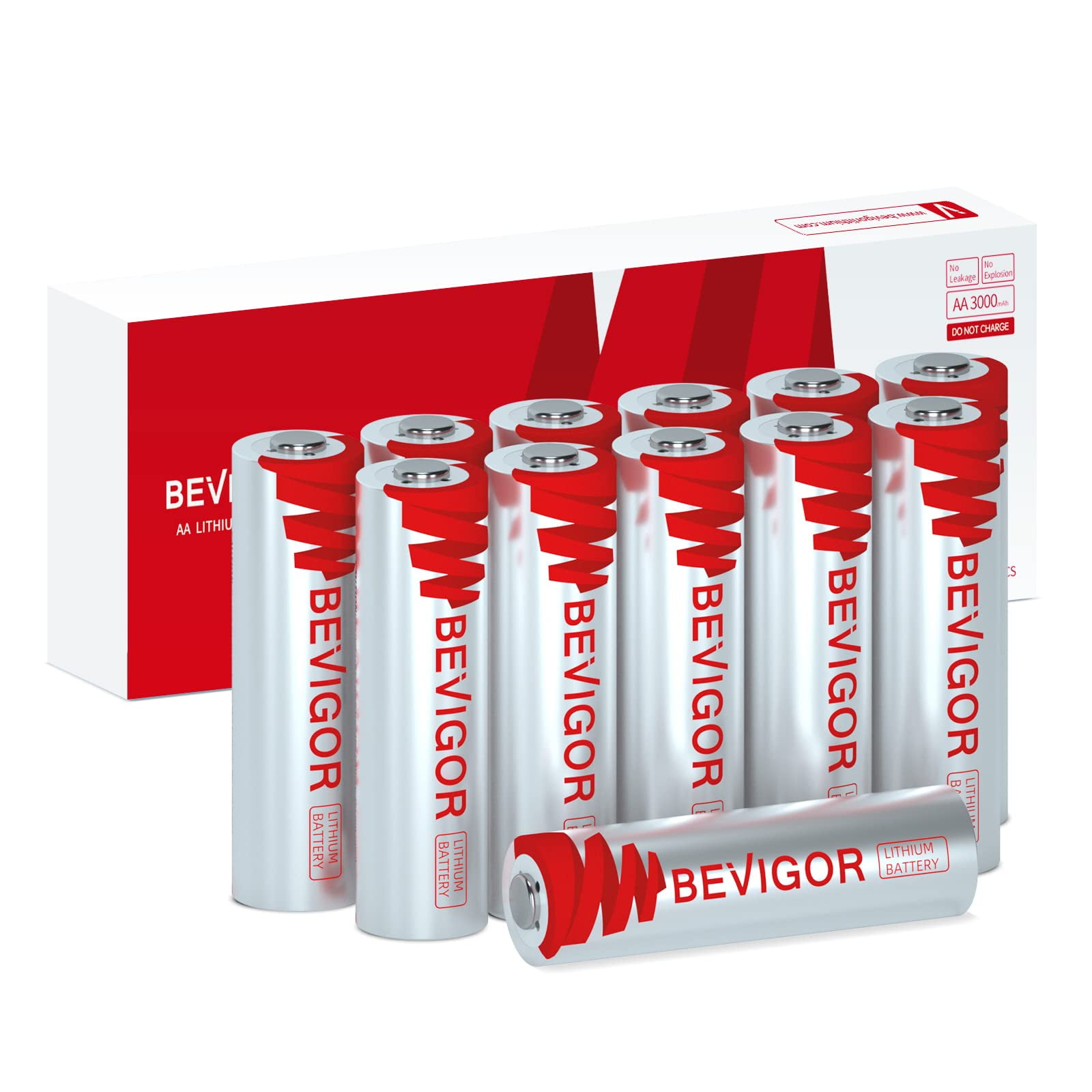 Bevigor Lithium Batteries AA Size, AA Battery 12Pack, 3000mAh Double A ...