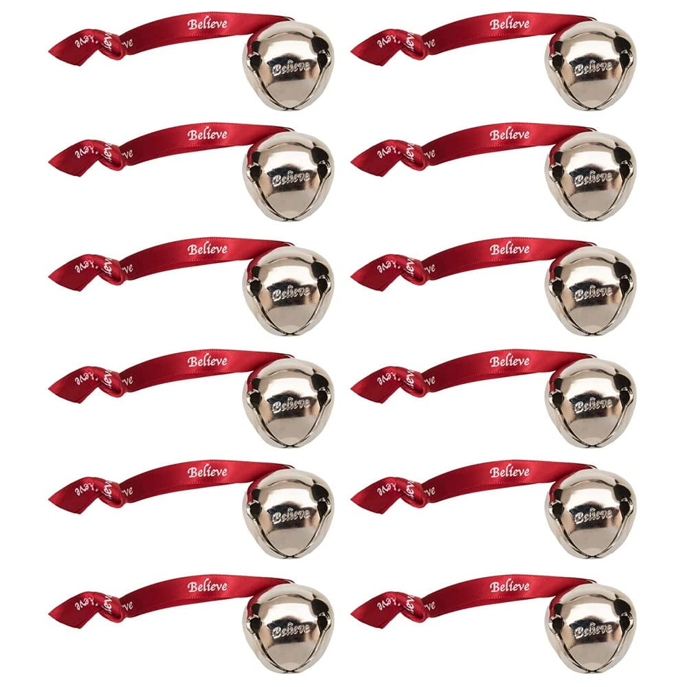 Bevin Bells Believe Sleigh Bells Ornament (12-Pack) | 1.5" Made of ...