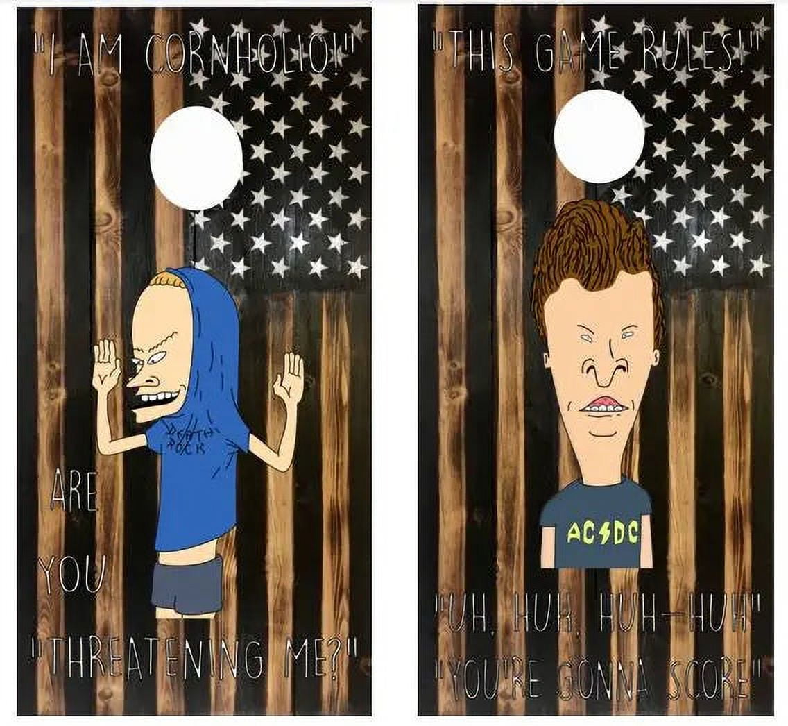 Bevis And Butthead Rustic Flag Cornhole Wood Board Skin Wrap - Walmart.com