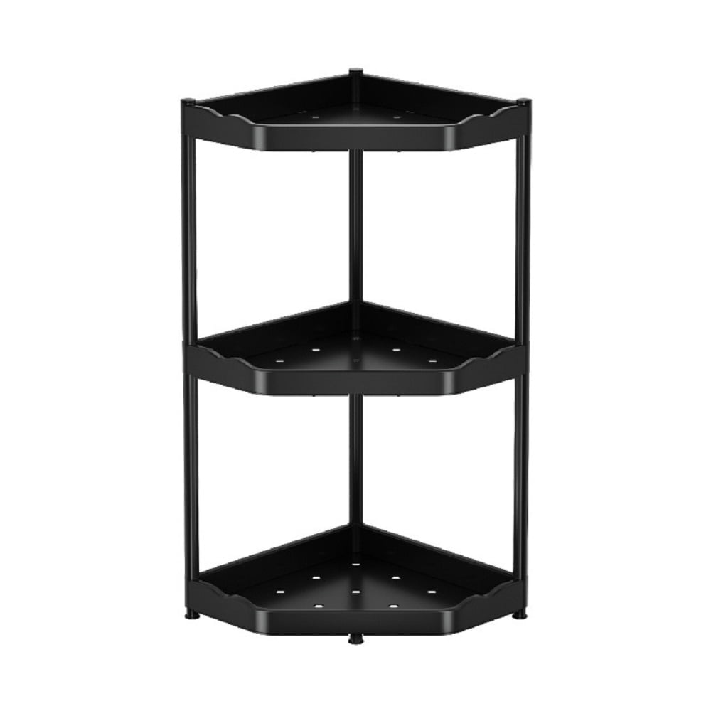 Bevtee 3 Tier Corner Shelf Stand, Black Bathroom Small Corner Standing ...
