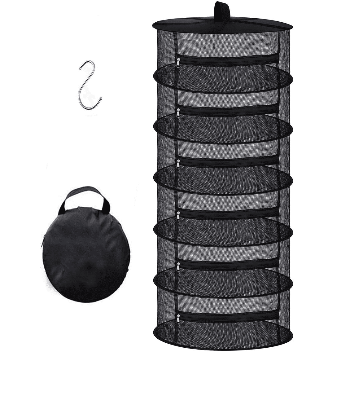 Bevtee 6-Layer Herb Drying Rack, Hanging Mesh Drying Rack with Black ...