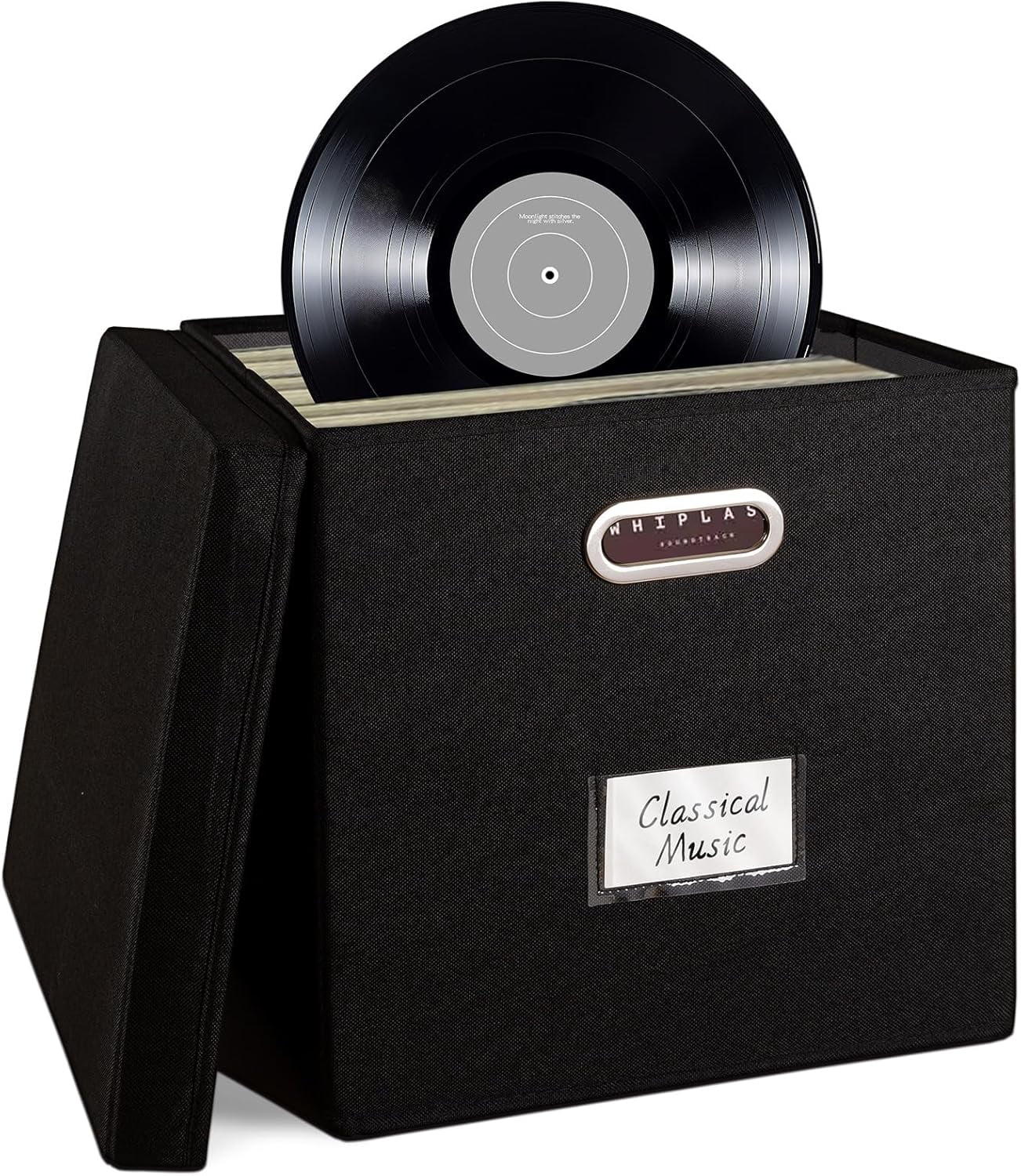 Bevtee Vinyl Record Storage Box, Fabric Storage Boxes with Lids,Holds ...