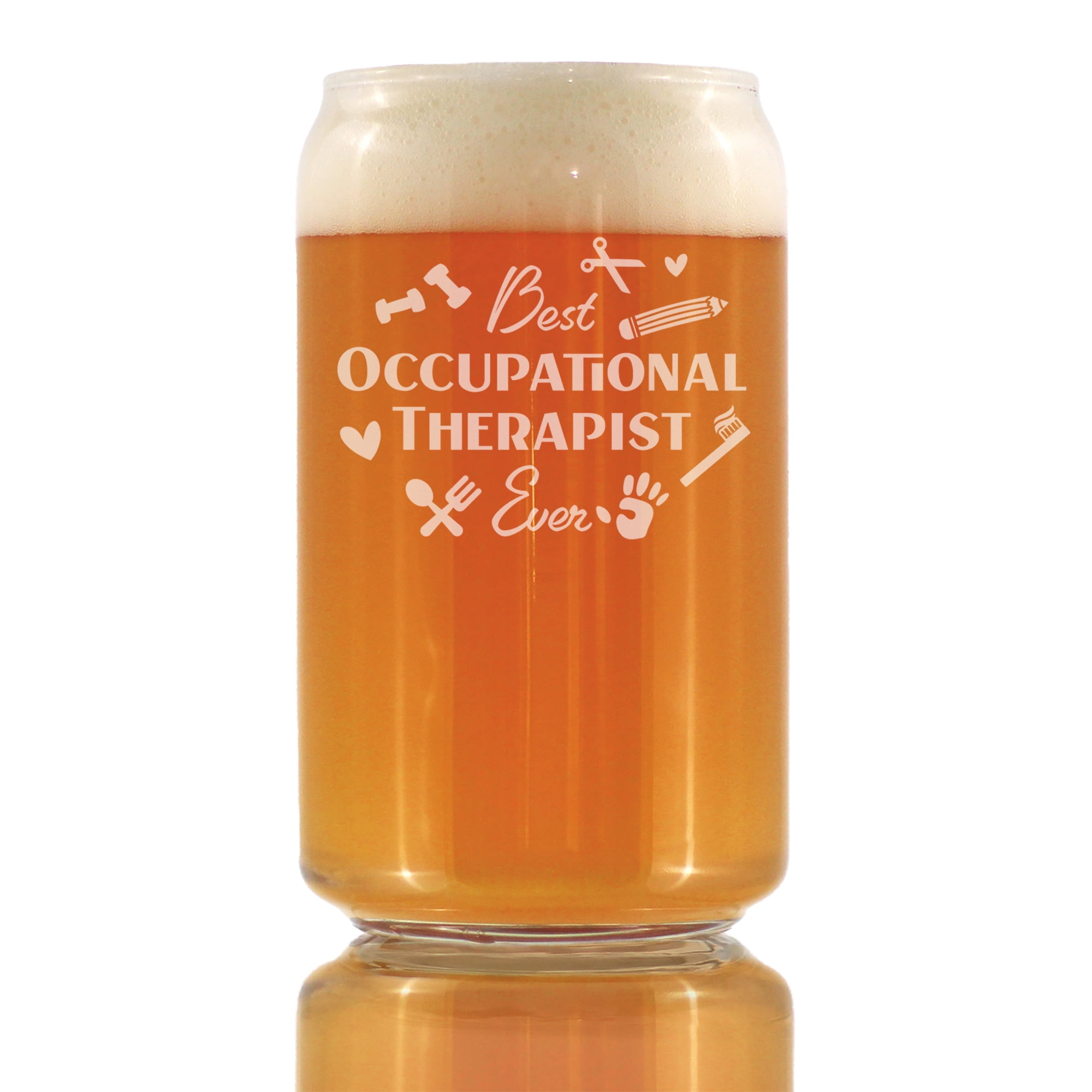 Bevvee Beer Can Pint Glass 16 oz Best Occupational Therapist ...