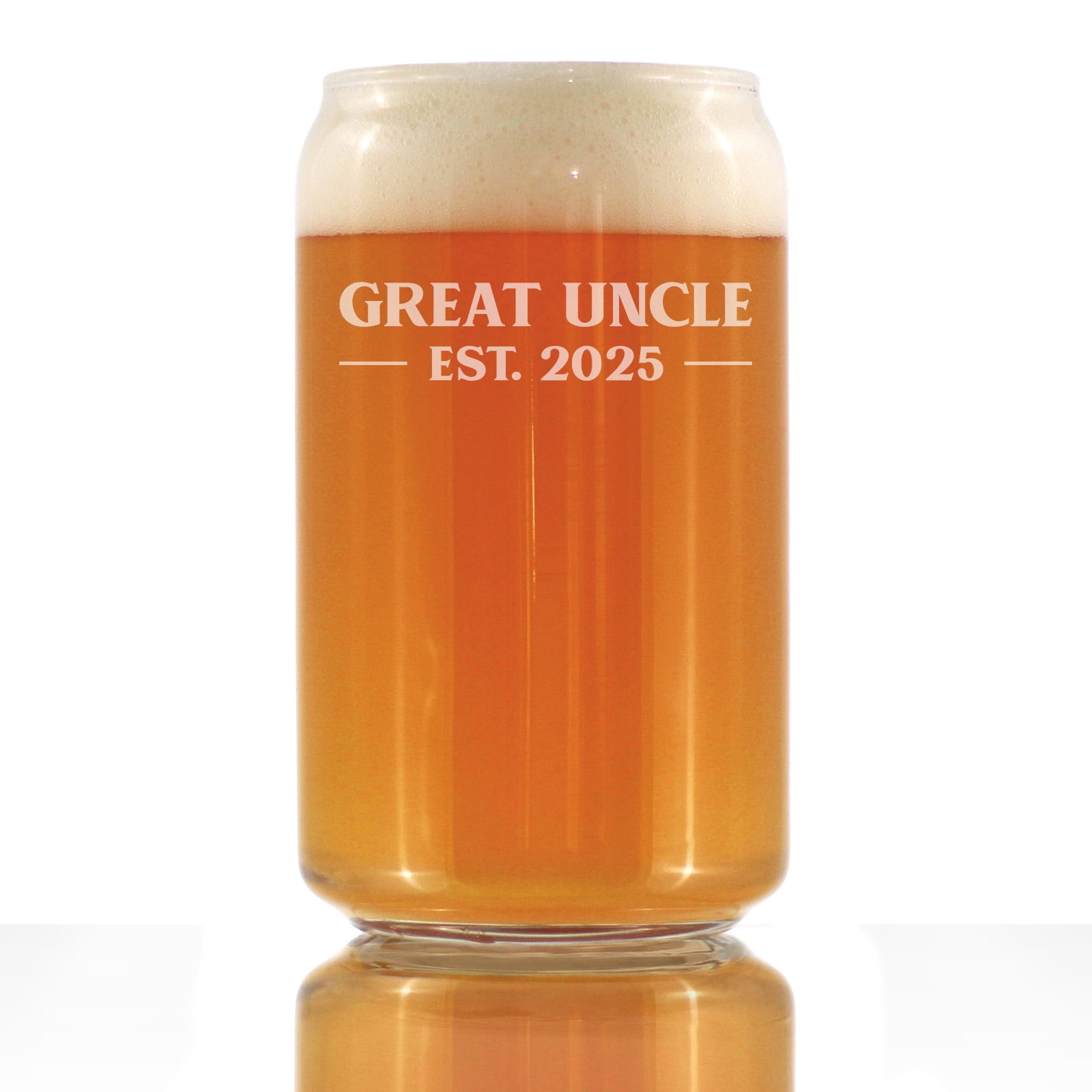 Bevvee Beer Can Pint Glass 16 oz Bold 2025 Great Uncle Great Uncle ...