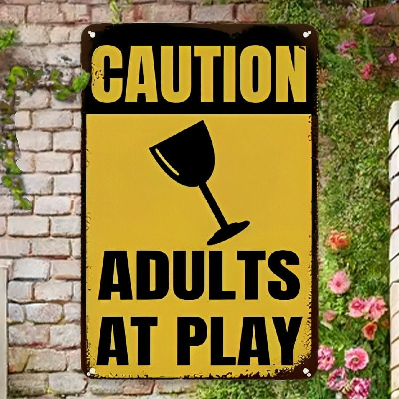 Beware Adult Play Signs, Slow Adult Play Metal Signs, Room Warning ...