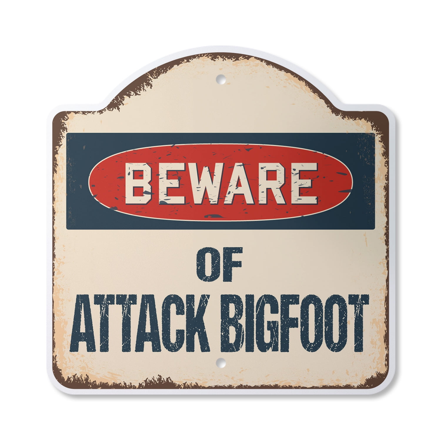 Beware Of Attack Bigfoot 14" X 14" Sign | Indoor/Outdoor Plastic ...