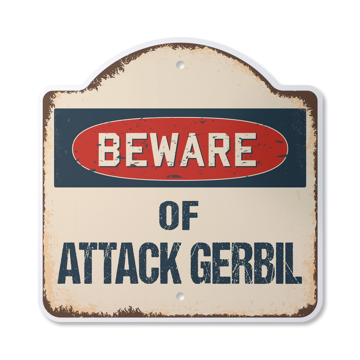 Beware Of Attack Gerbil 14" X 14" Sign | Indoor/Outdoor Plastic ...