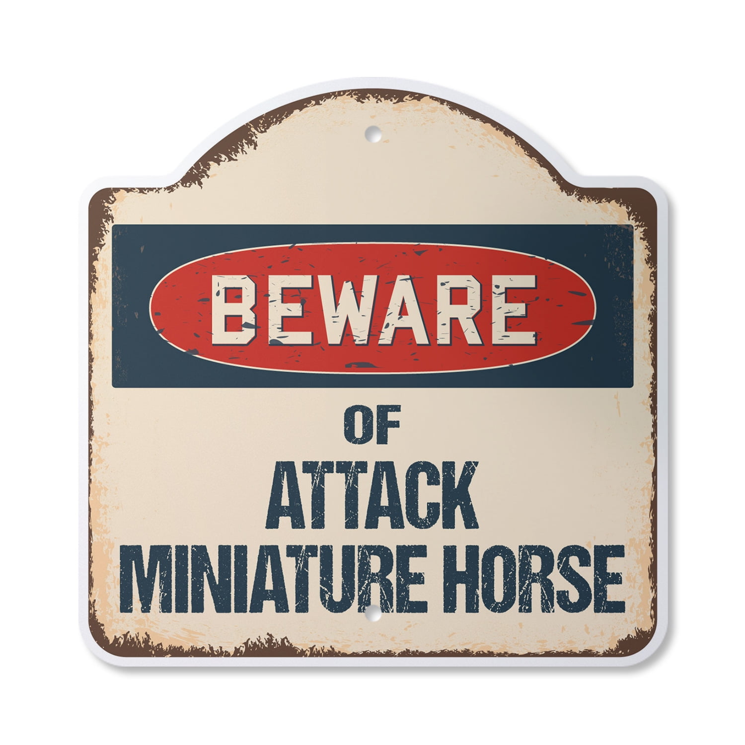 Beware Of Attack Miniature Horse 14" X 14" Sign | Indoor/Outdoor ...