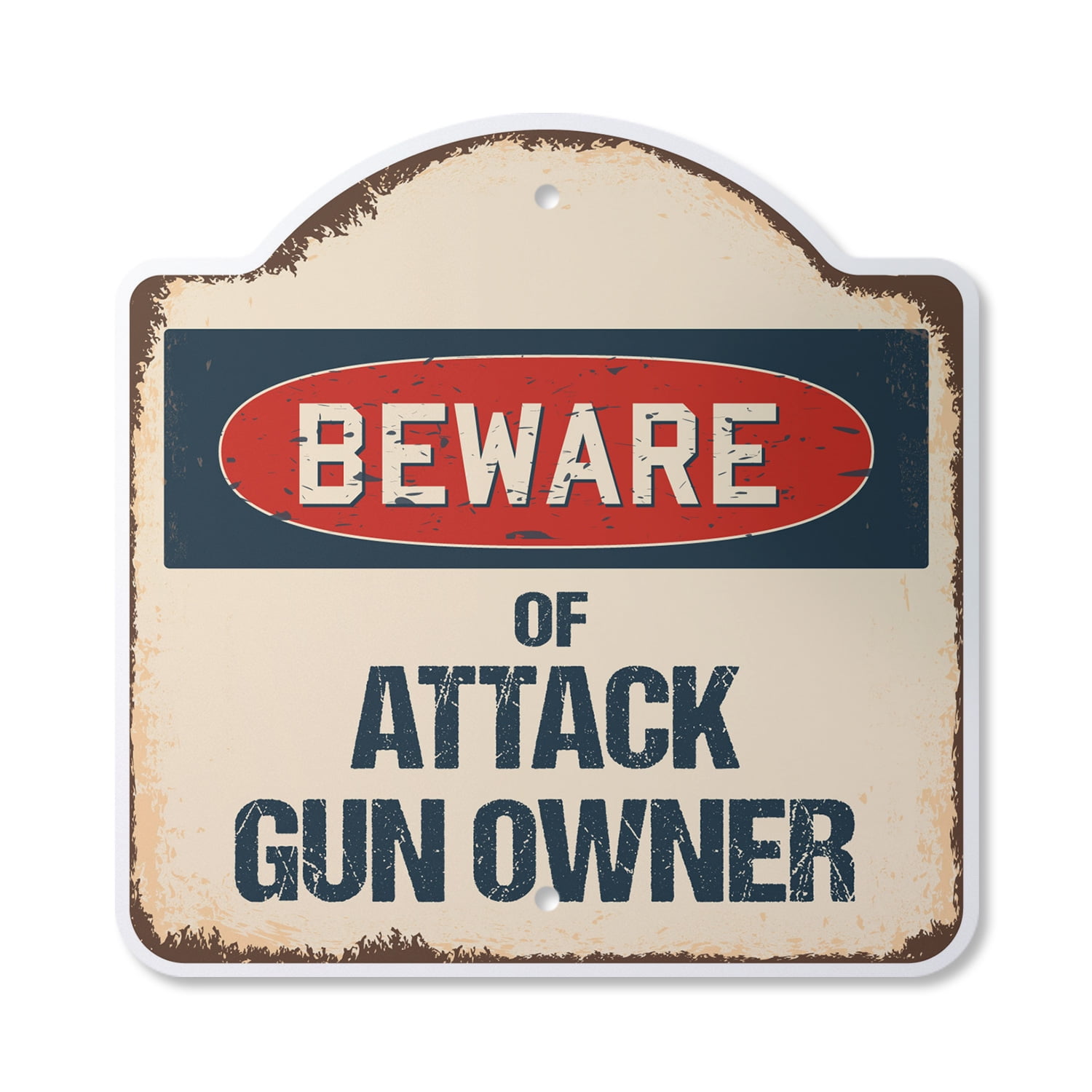 Beware Of Attack Owner 10” x 10” Sign | Indoor/Outdoor Plastic ...