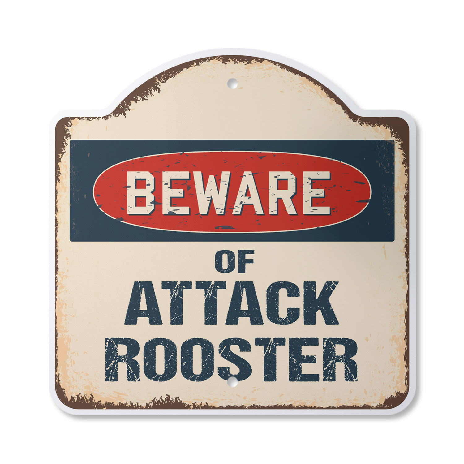 Beware Of Attack Rooster 10” x 10” Sign | Indoor/Outdoor Plastic ...