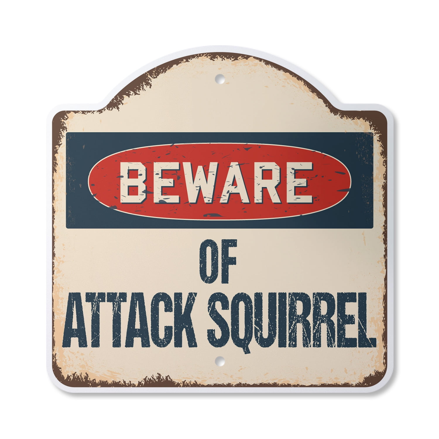 Beware Of Attack Squirrel 14" X 14" Sign | Indoor/Outdoor Plastic ...