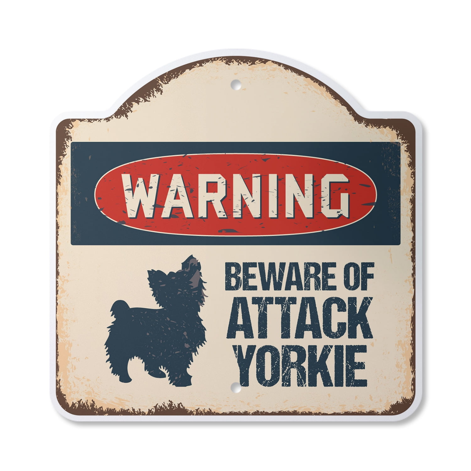Beware Of Attack Yorkie 12" X 12" Sign | Indoor/Outdoor Plastic ...