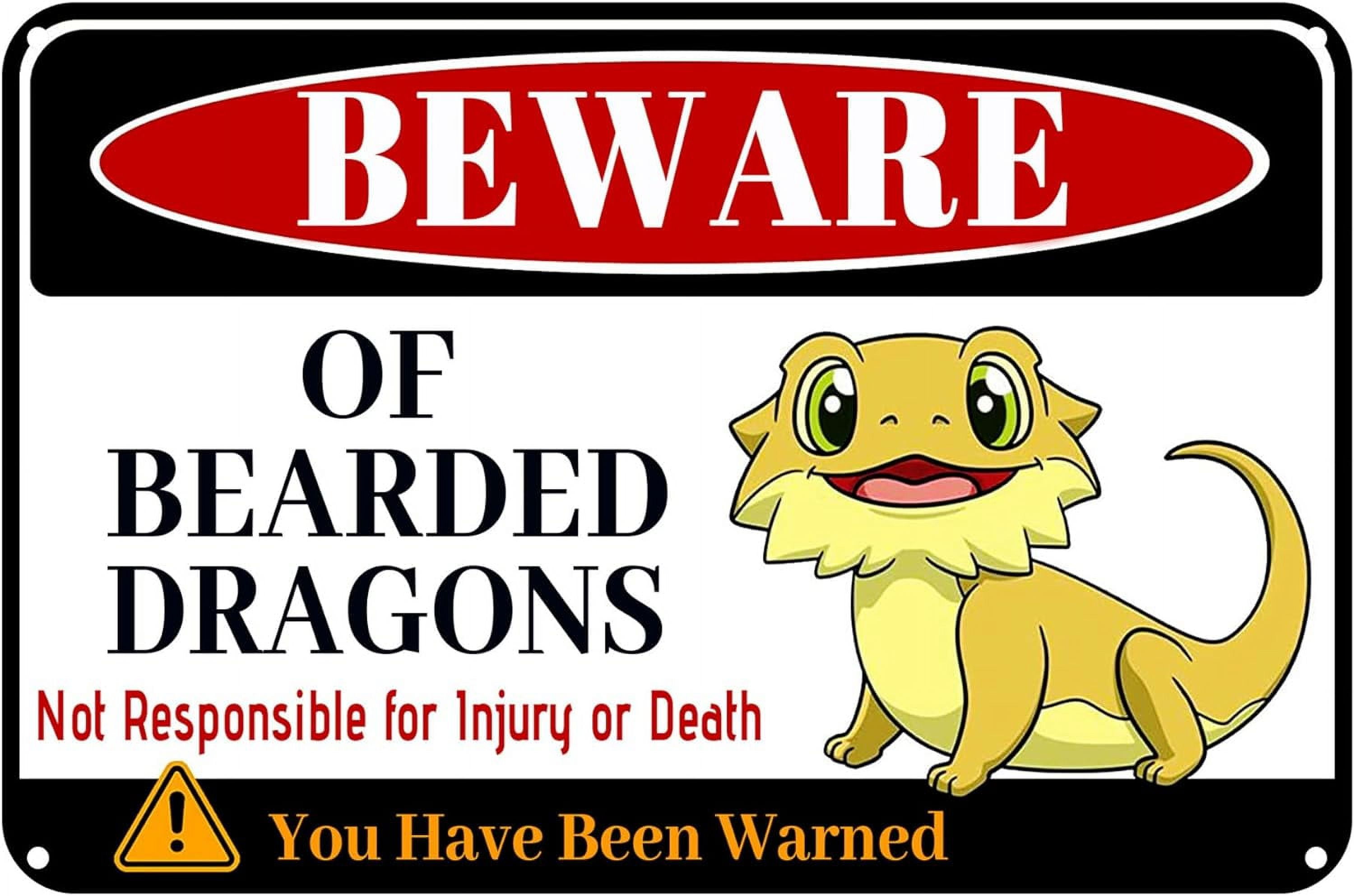 Beware Of Bearded Dragons Sign For Bearded Dragon Tank Cage Decor ...