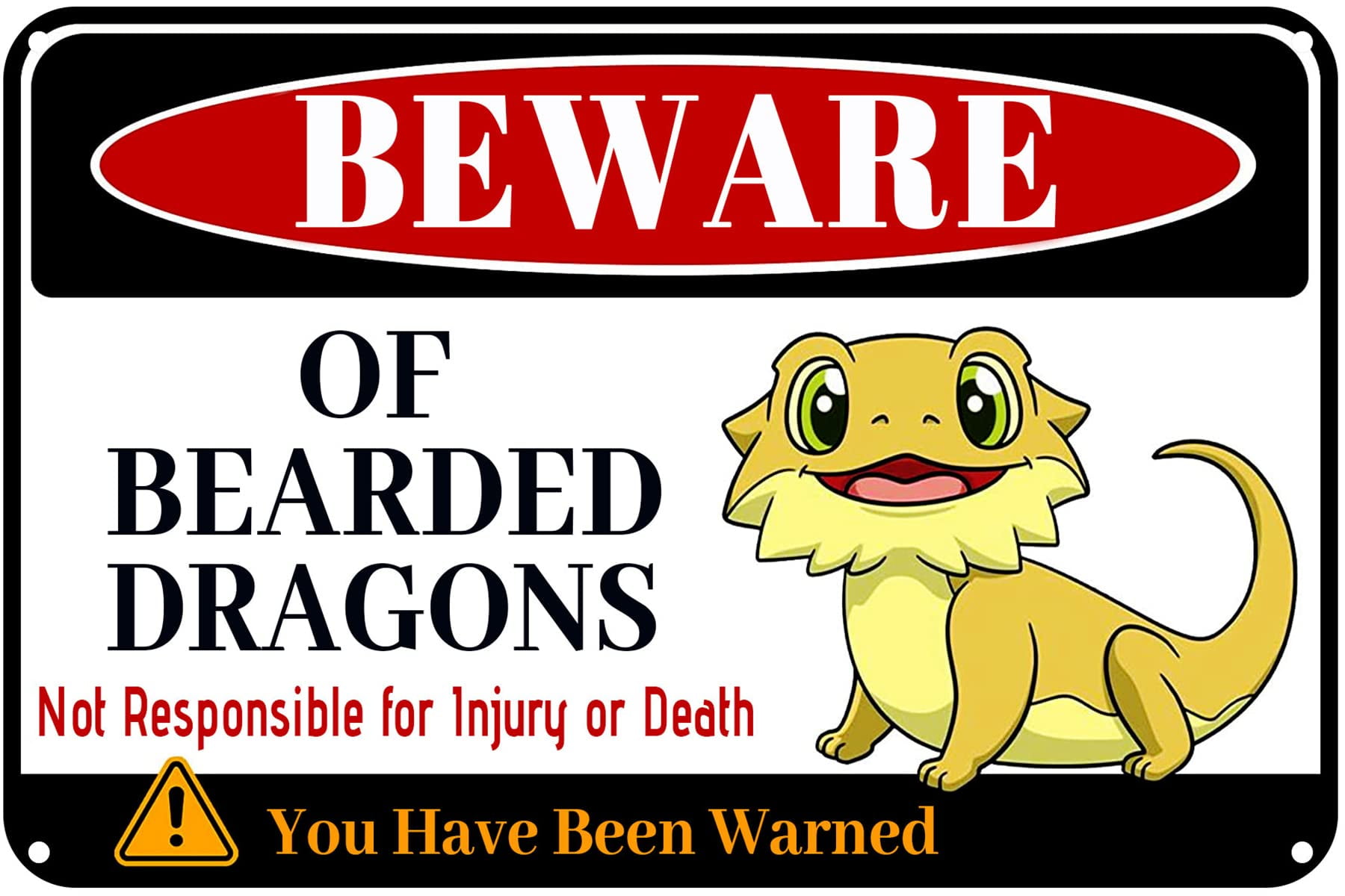 Beware Of Bearded Dragons Sign For Bearded Dragon Tank Cage Decor ...