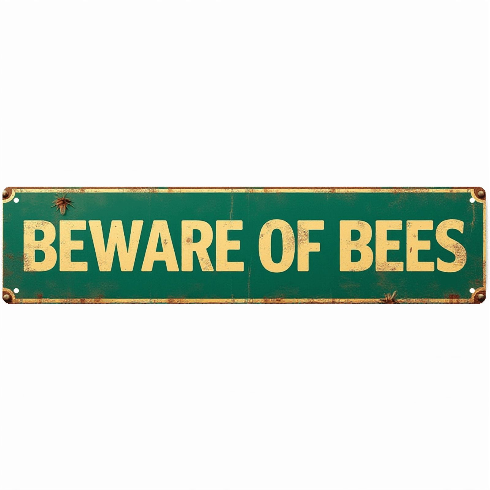 "Beware of Bees" Tin Sign - 16x4 Inches Garden Decor for Wall, Ideal ...