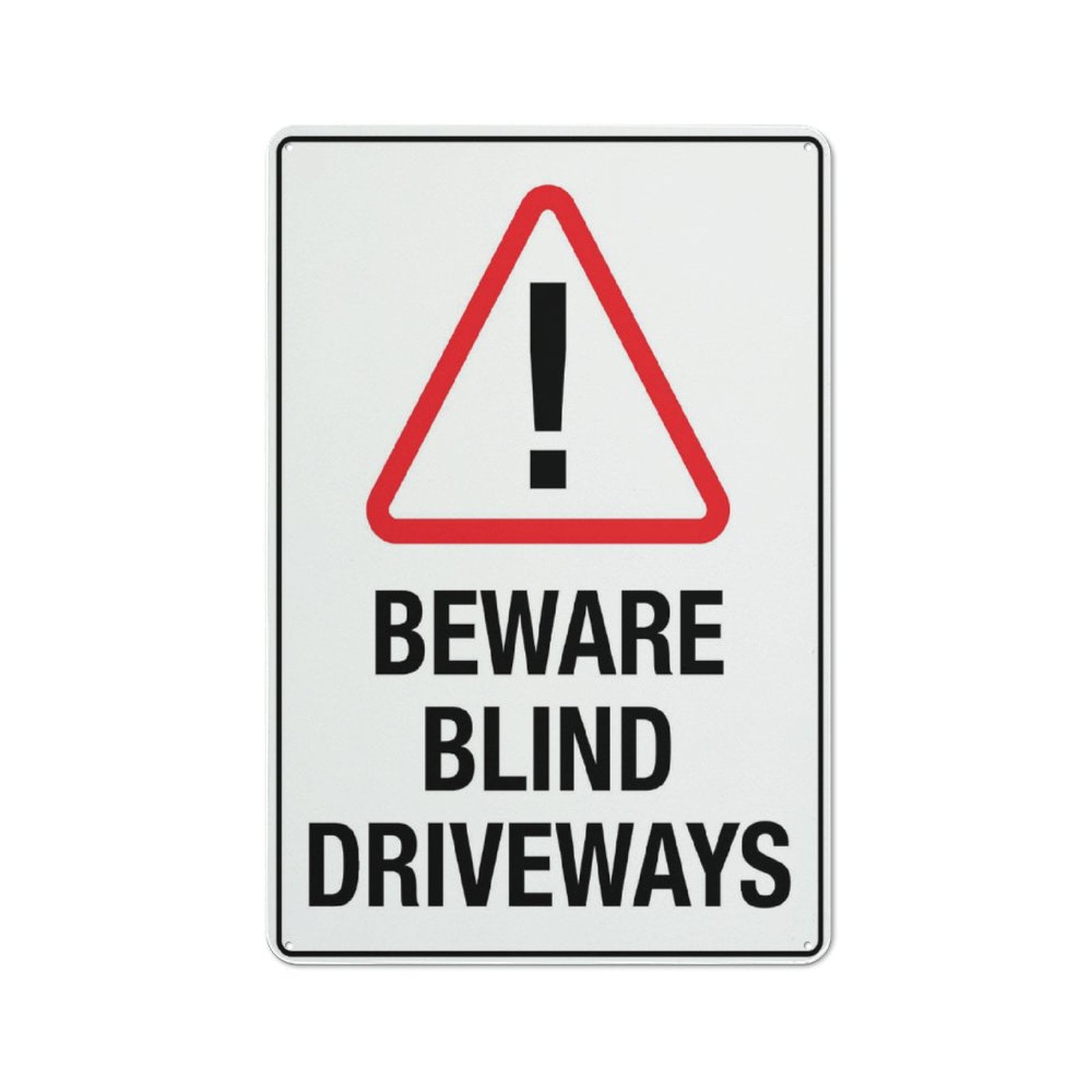 Beware Blind Driveways Sign 12 X 8 Inches Reflective Aluminum Metal ...