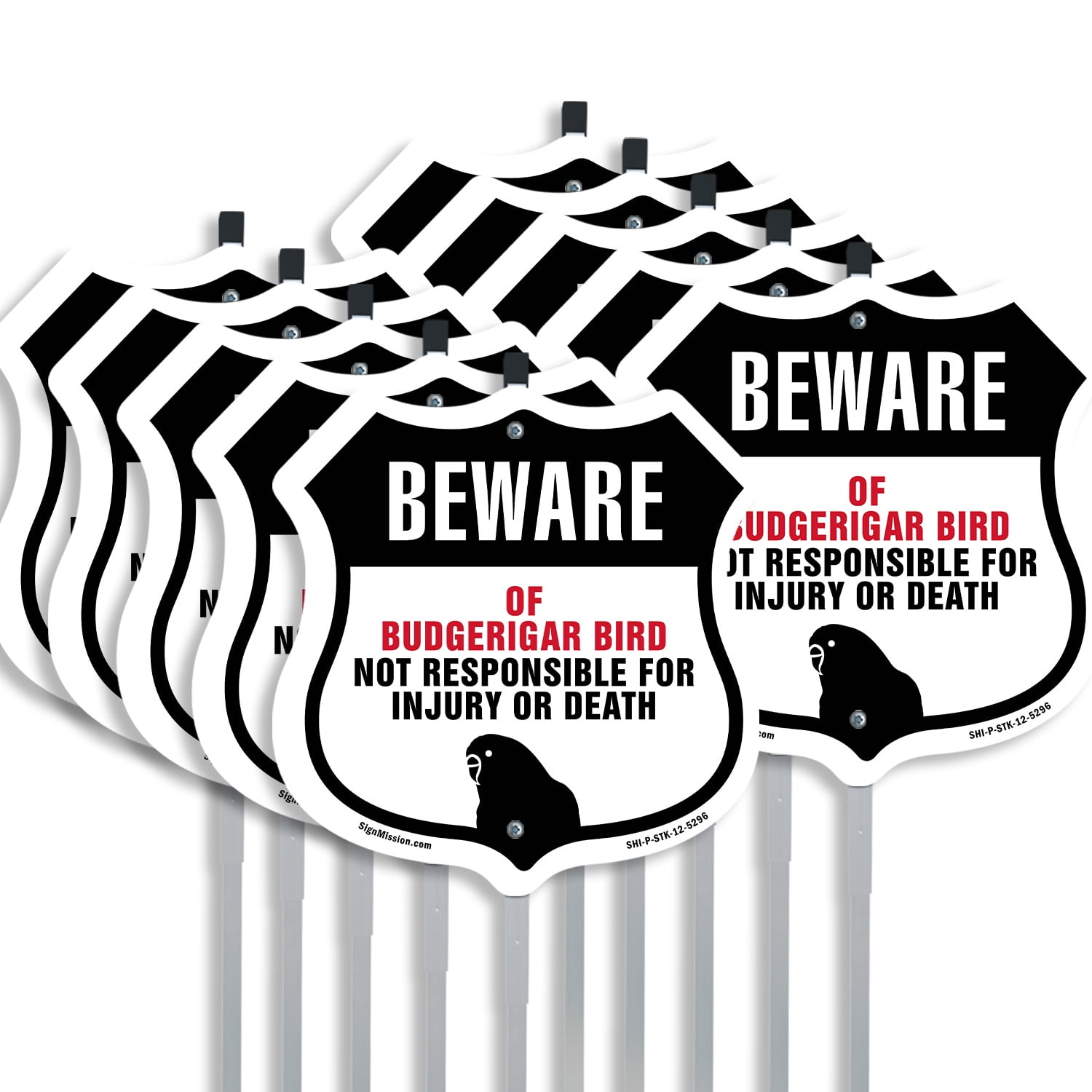 Beware Of Budgerigar Bird Not Responsible For Injury Or Death (10 Pack ...