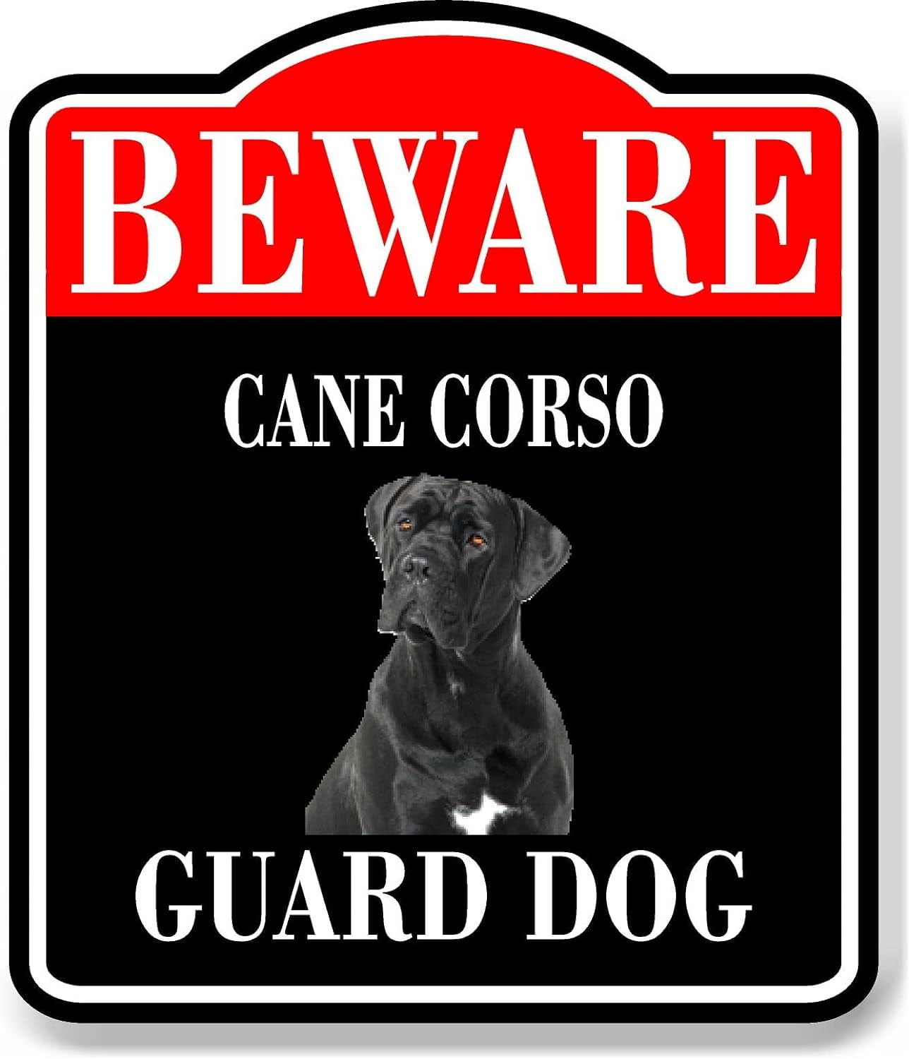 Beware Cane Corso Guard Dog BLACK Aluminum Composite Sign, 8.5"x10 ...