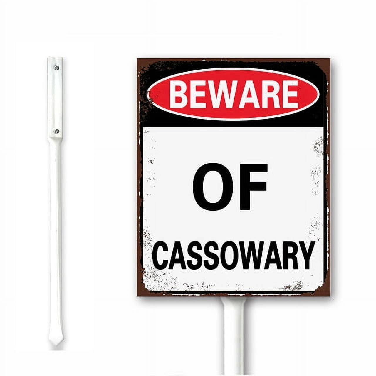 Beware of Cassowary Metal Sign Rustic Yard Sign With Stand 8 x 12 ...