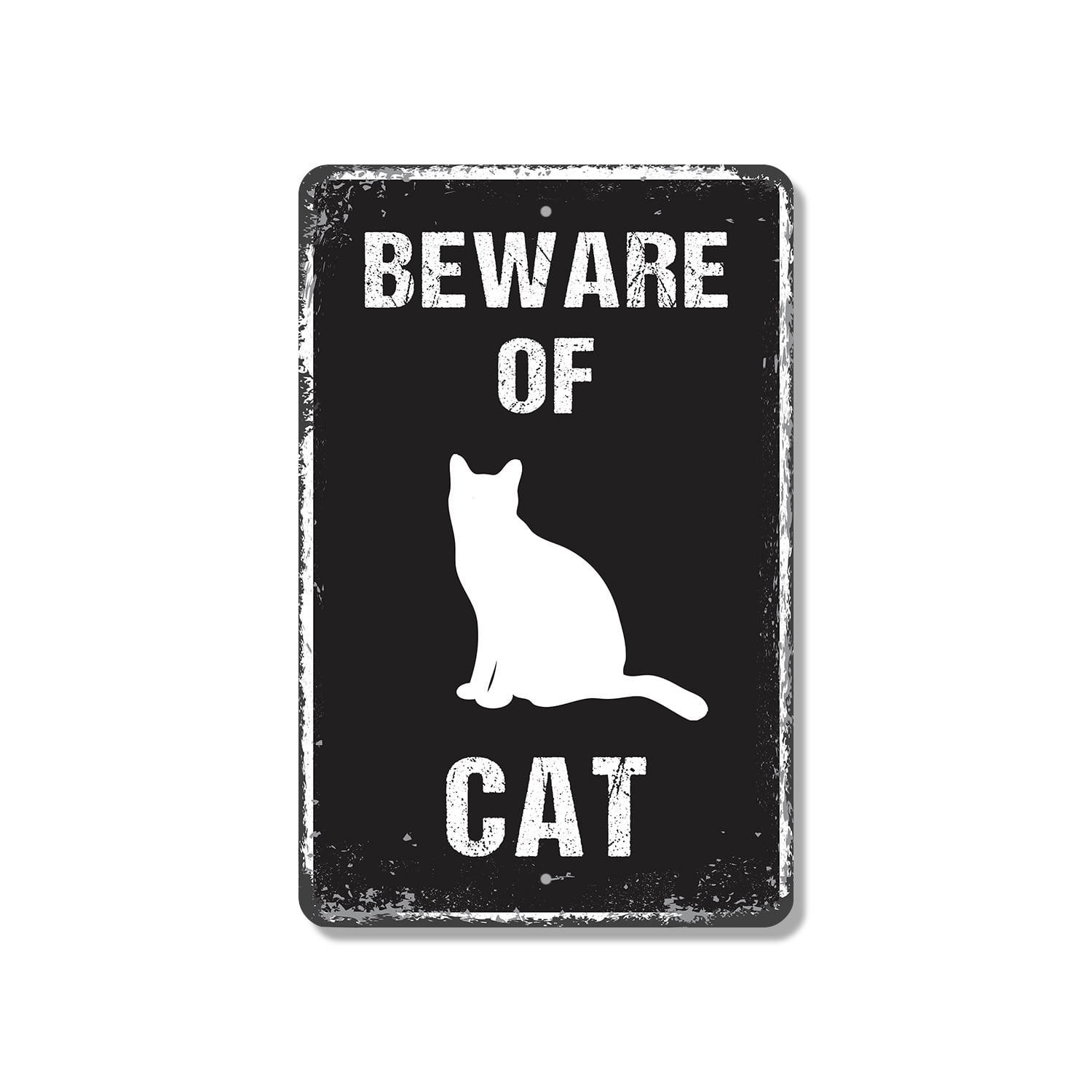 Beware Of Cat (2 Pack) 8 Inch x 12 Inch Novelty Plastic Sign Tiny Tiger ...
