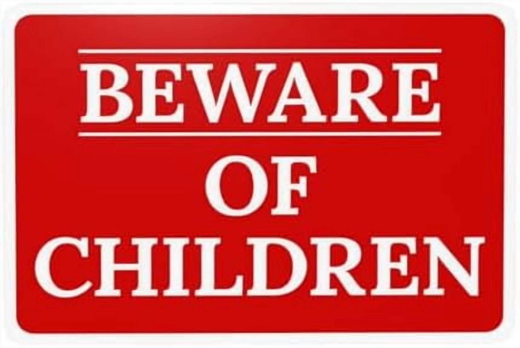 Beware Of Children Warning Sign, Funny Security Metal Signs for Home ...