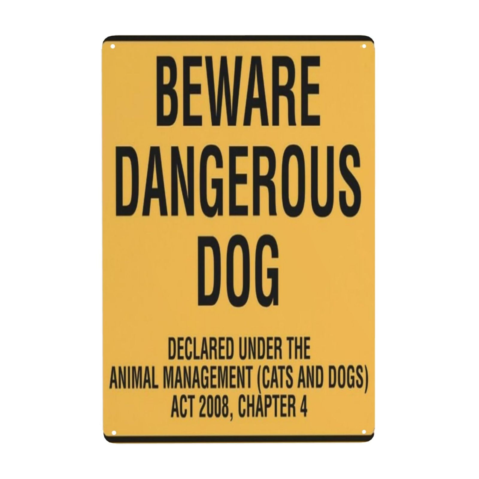 Beware Dangerous Dog Declared Under The Animal Management Sign Aluminum ...