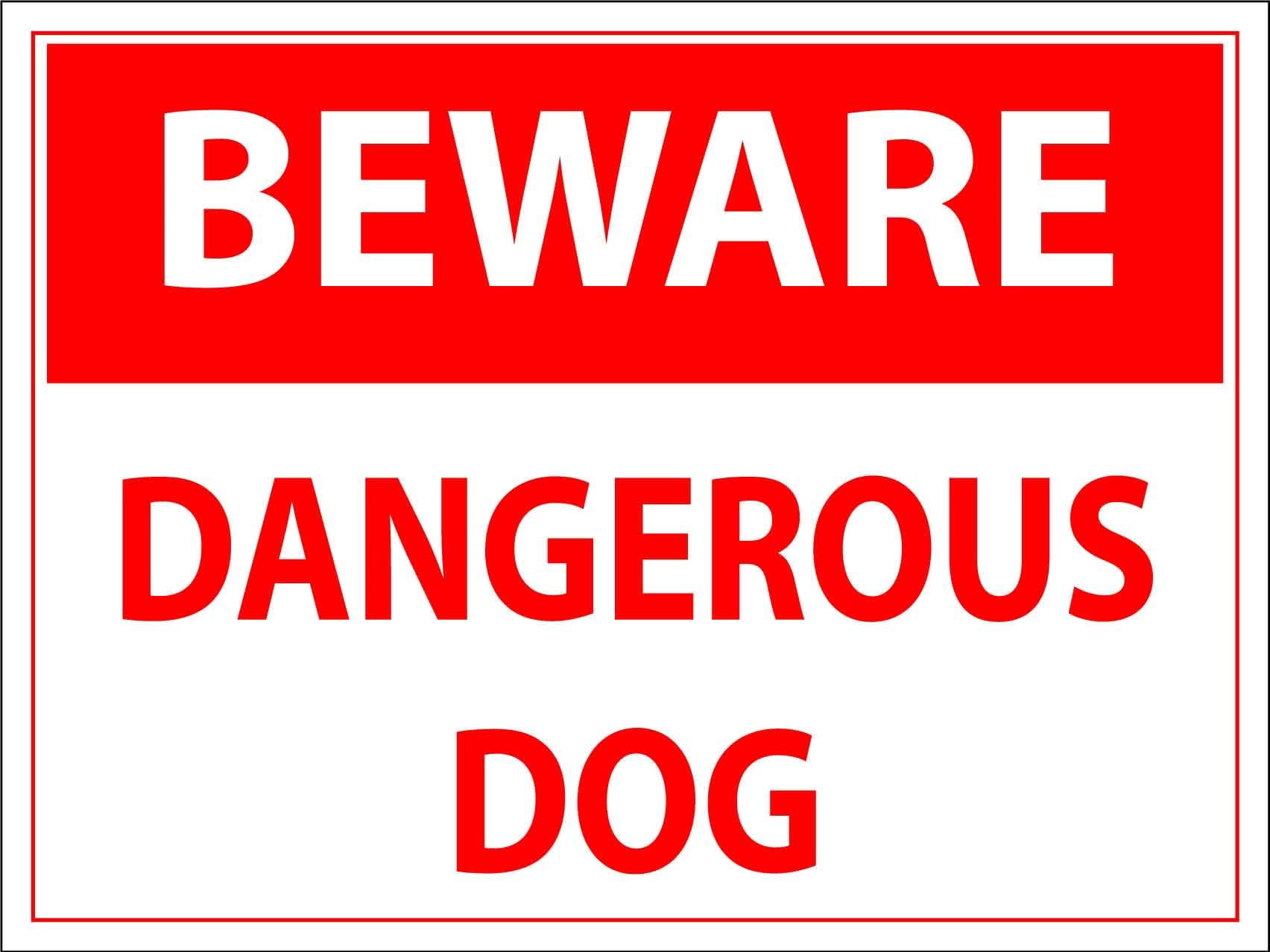 Beware Dangerous Dog Metal Sign Caution Danger Safety Security Warning ...