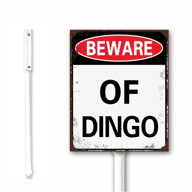 Beware of Dingo Metal Sign Rustic Yard Sign With Stake 4.6 x 6 Inches ...