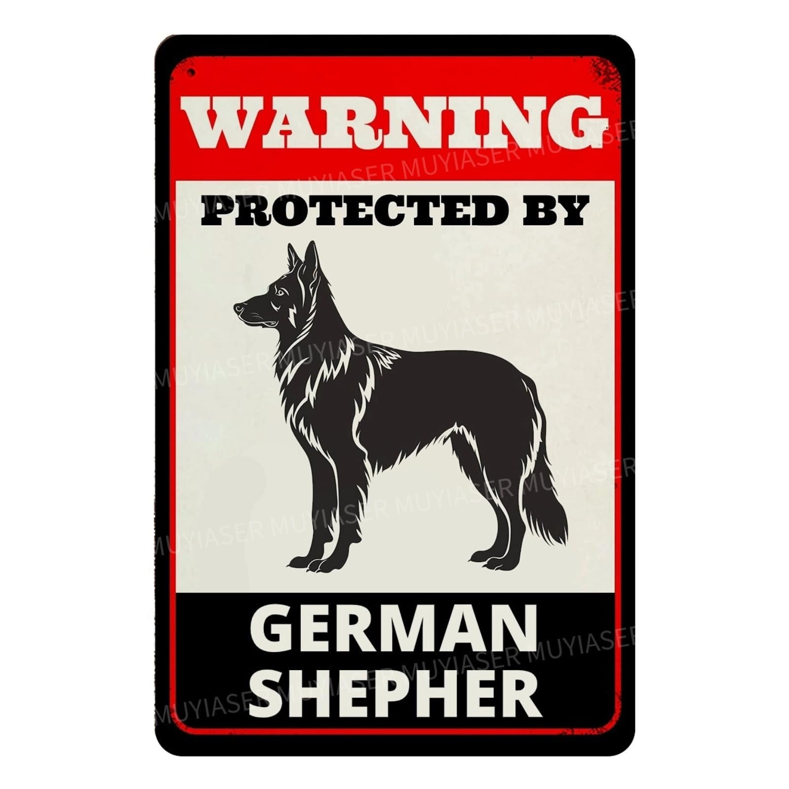 Beware Of The Dog German Shepherd Metal Signs Outdoor Yard Sign Warning ...