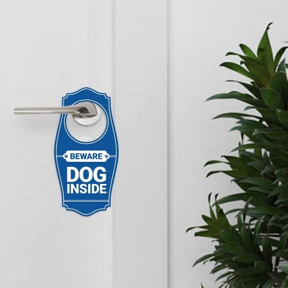 Beware Dog Inside Door Hanger - Black Gold, 4" x 8" (5 Pack) - Walmart.com