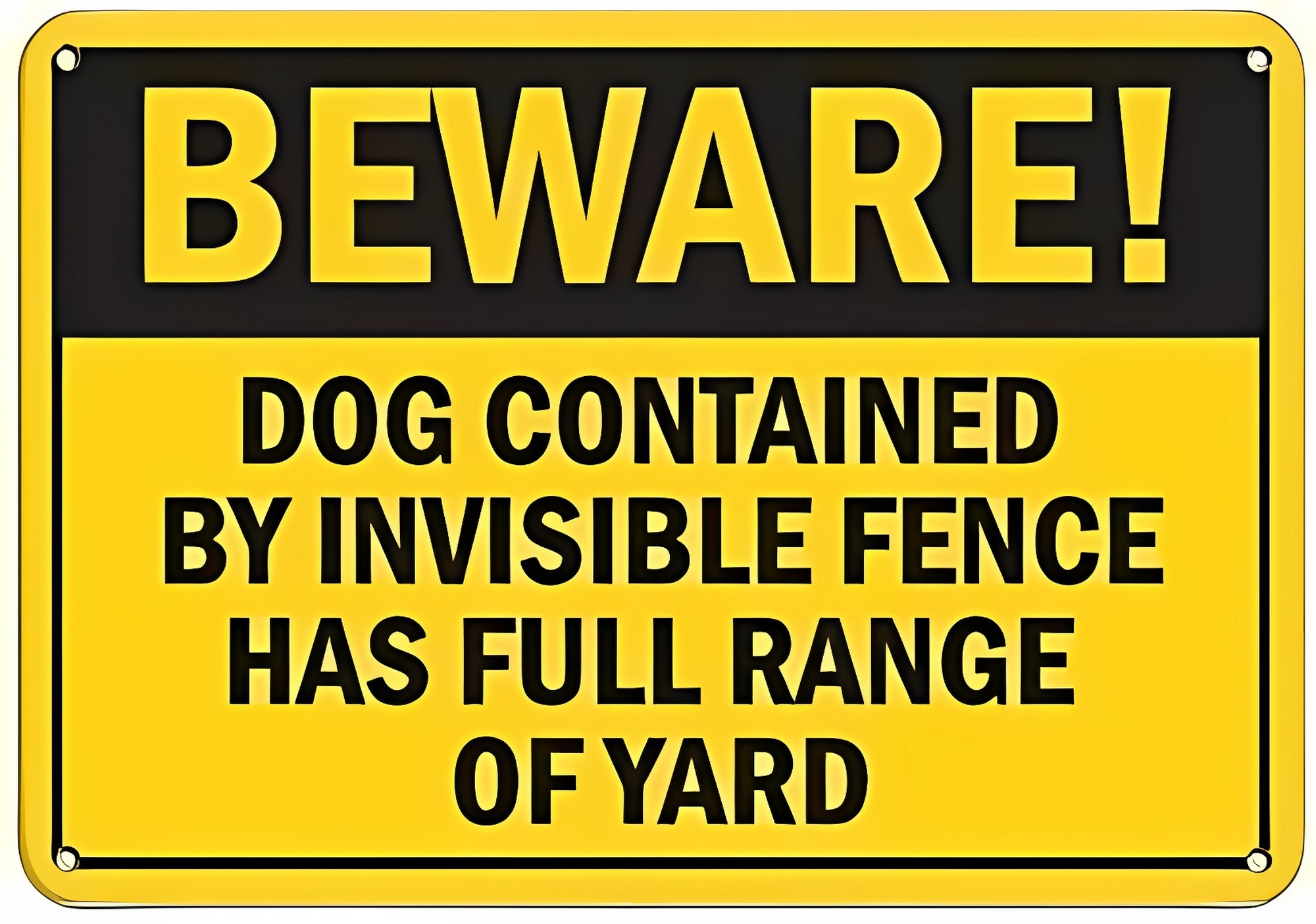 Beware! Dog Invisible Fences Tin Sign - 12×8 Inches, Vintage Warning ...