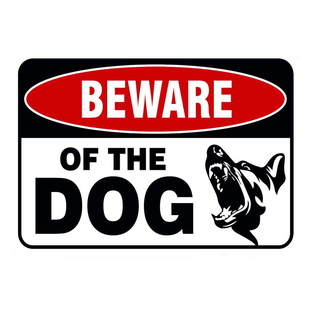 "Beware of the Dog Metal Sign - 11.81x7.87 Inch Iron Warning Plaque for ...
