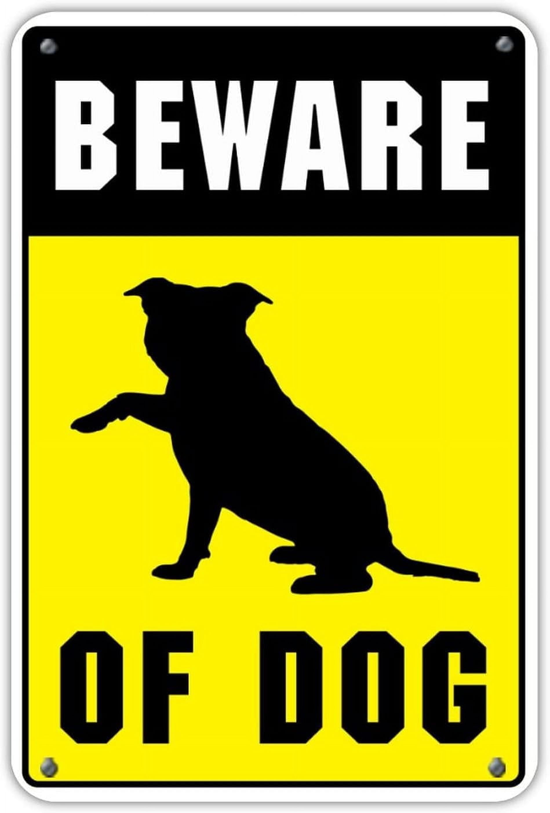 Beware of Dog Metal Tin Sign Caution Dog Sign Garden Decor UV Protected ...