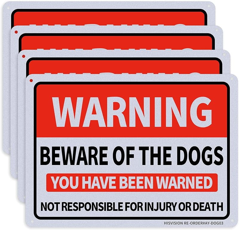 Beware of Dog Sign, 2 Pack 10"x 7" Rust Free .40 Aluminum, UV Printed ...