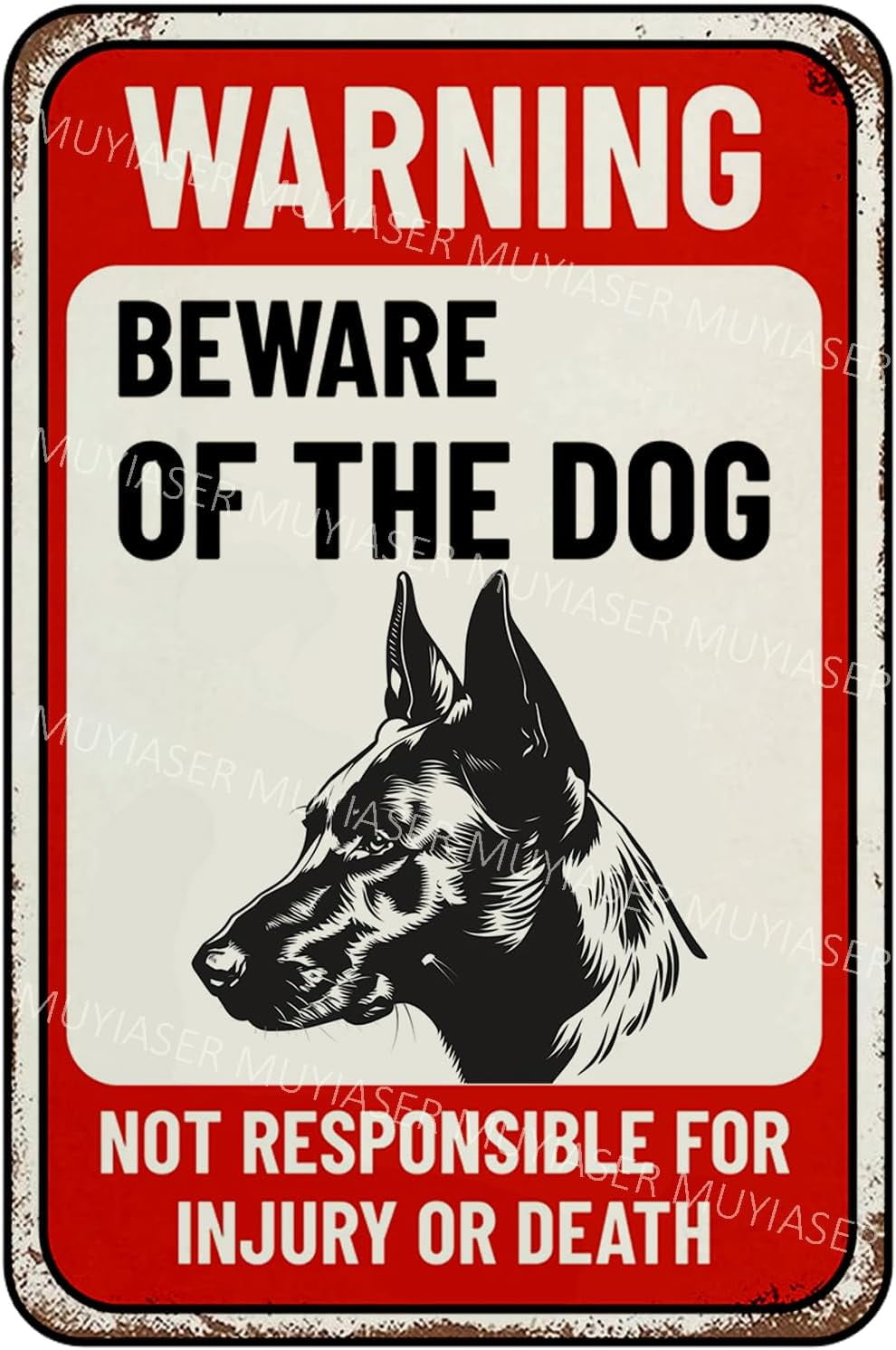 Beware Of Dog Sign Belgian Malinois Warning Sign Aluminum Metal Tin ...
