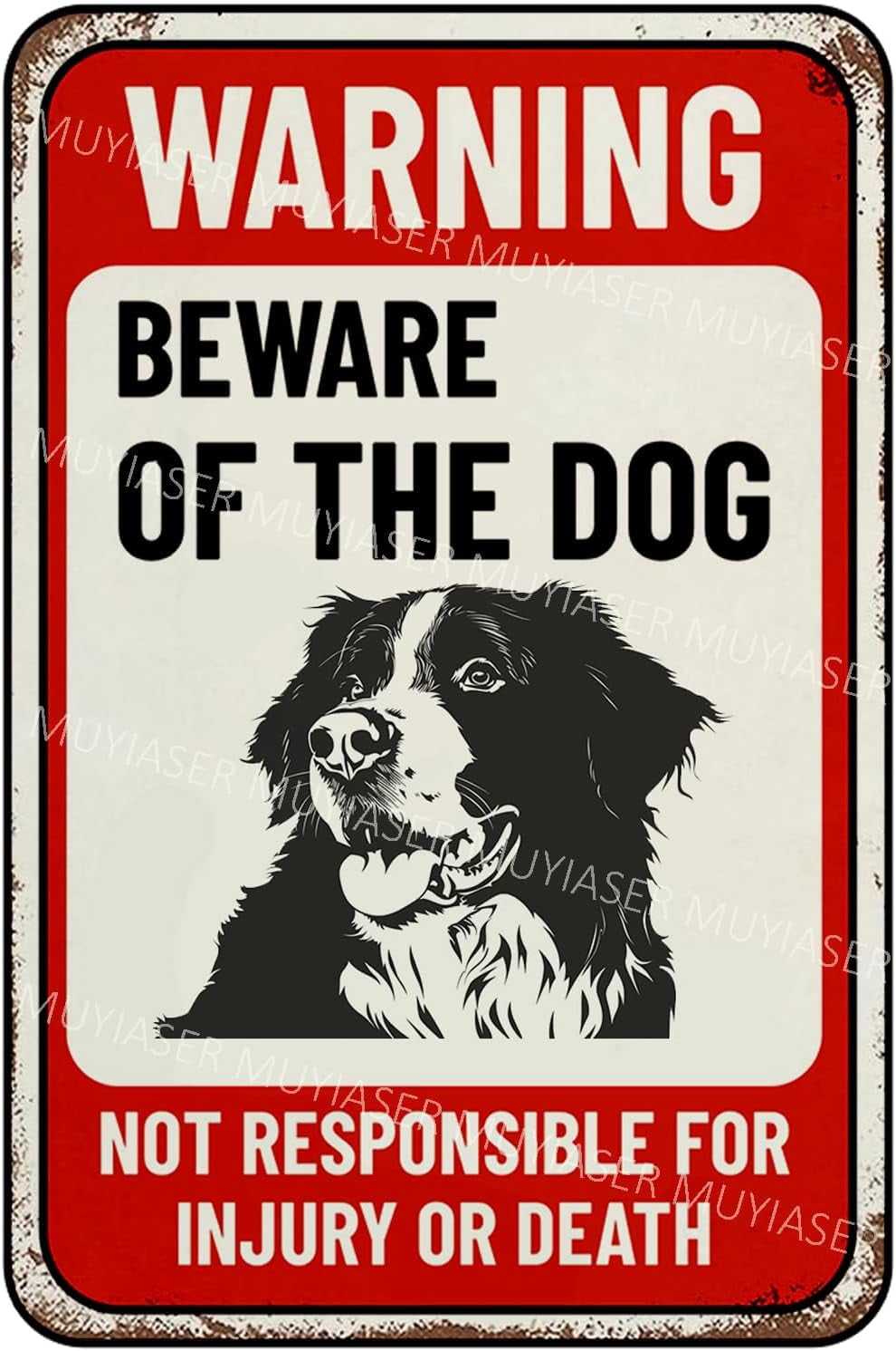 Beware Of Dog Sign Bernese Mountain Warning Sign Aluminum Metal Tin ...