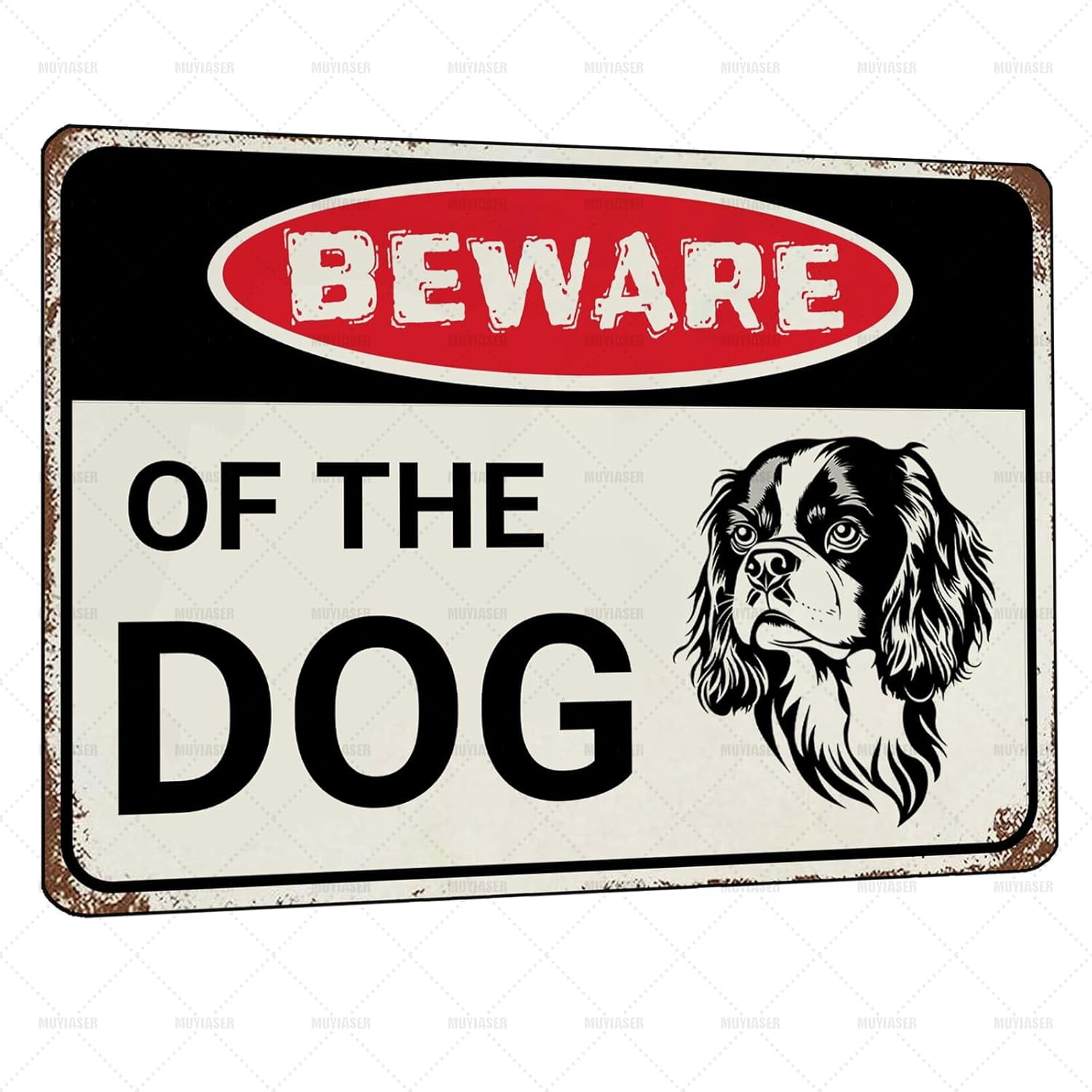 Beware of Dog Sign Cavalier King Charles Spaniel Metal Sign Warning ...