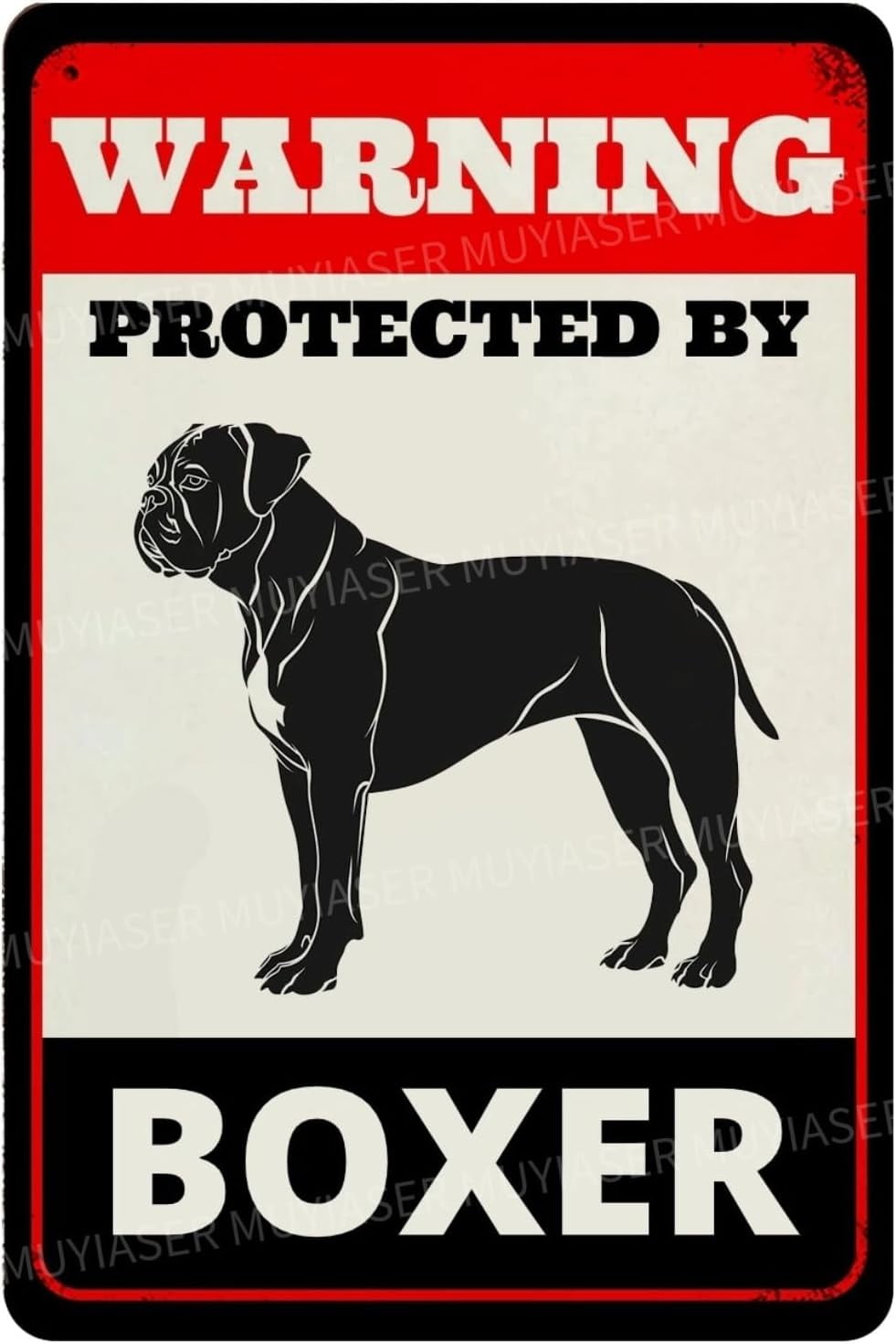 Beware of Dog Sign For Fence Warning Protected By Boxer Aluminum Metal ...
