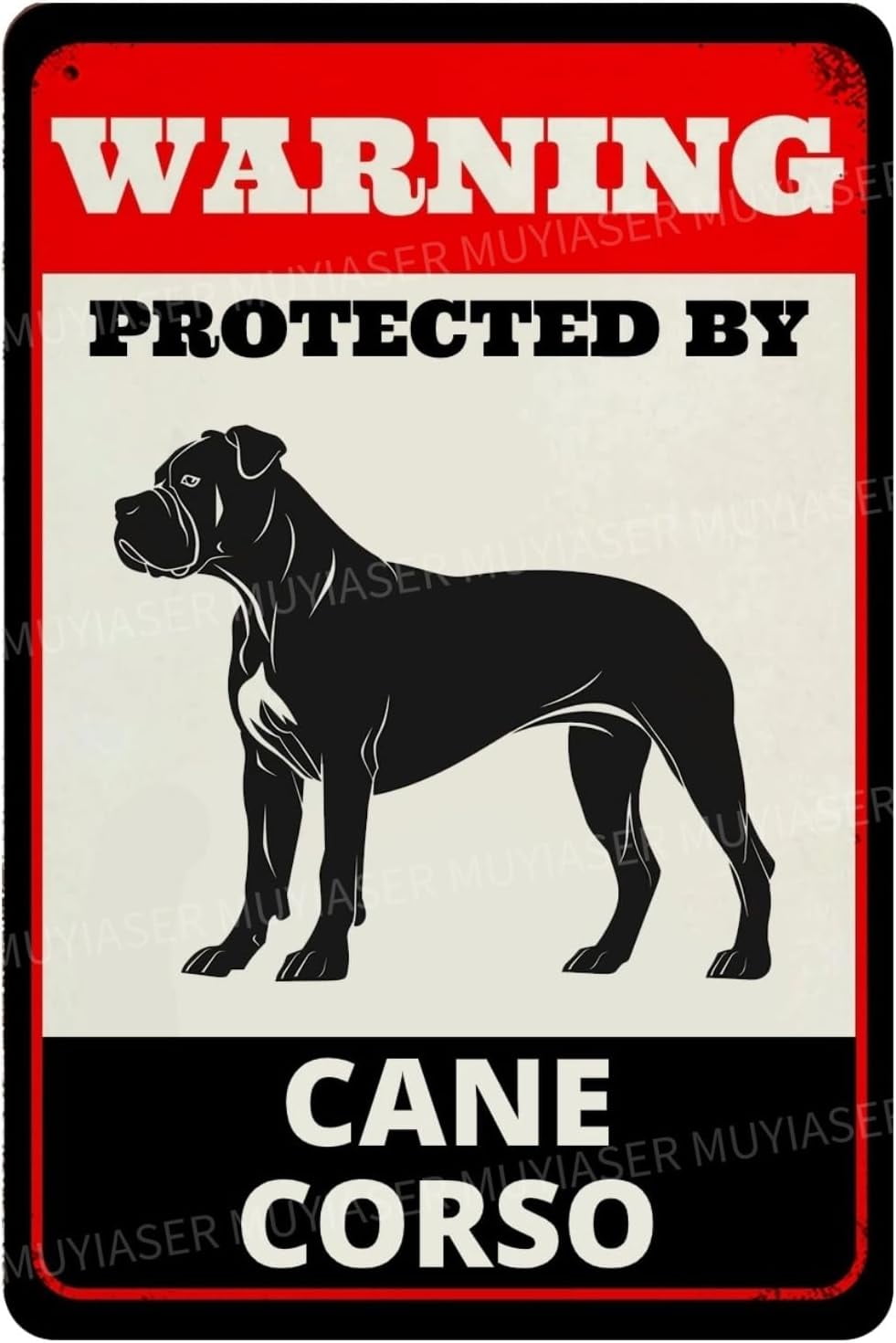 Beware of Dog Sign For Fence Warning Protected By Cane Corso Aluminum ...