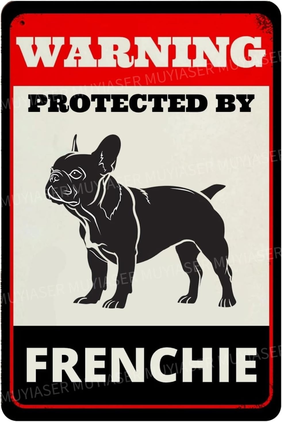 Beware of Dog Sign For Fence Warning Protected By Frenchie Aluminum ...